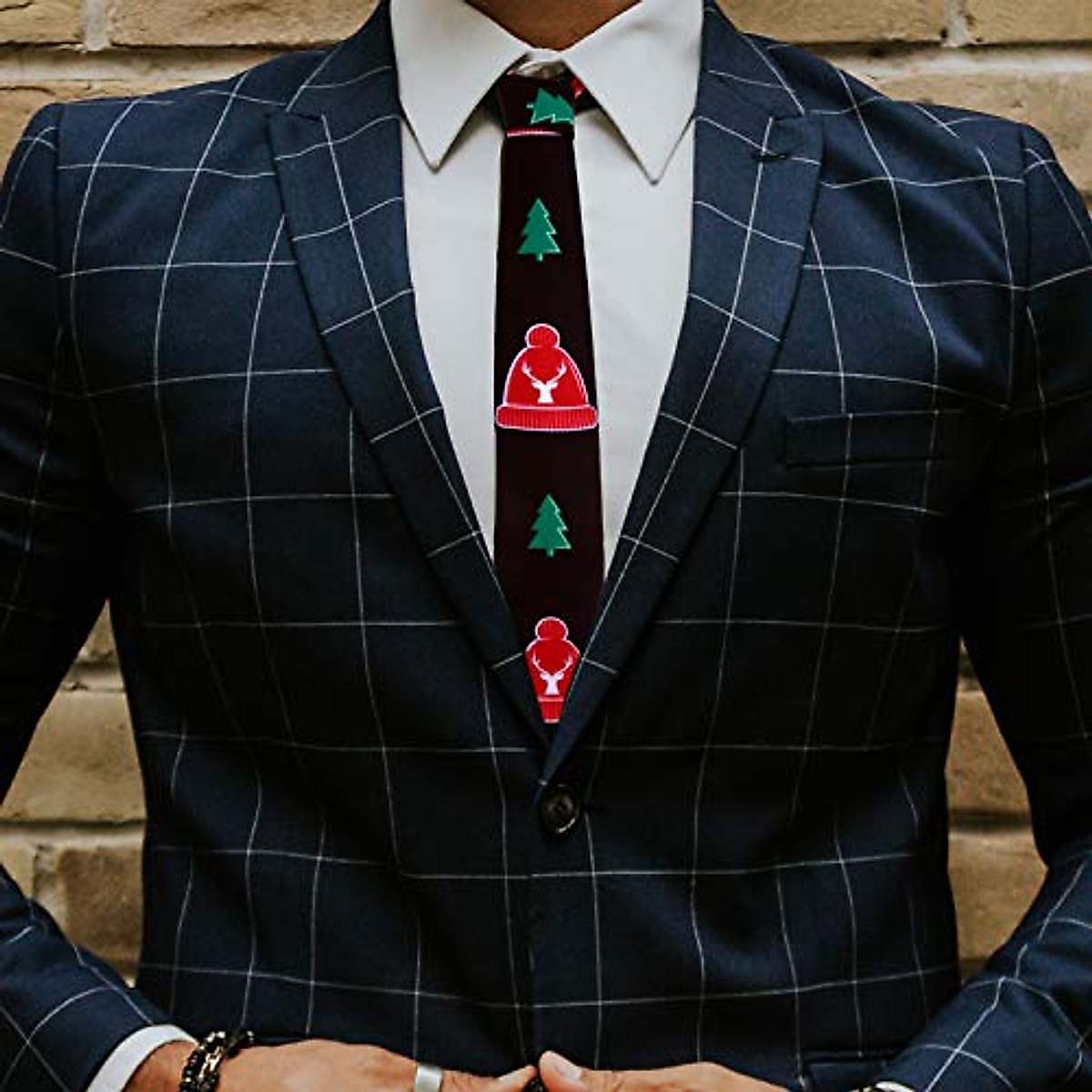 Veemoon Mens Tie Christmas Tie Printed tie Christmas tie Universal tie Festive Printing Tie Stocking Stuffers Chapstick