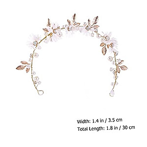 FOMIYES Headband Hair Band Flower Hair Accessories Leaf Decor Wedding Hair Accessories Preal Hair Band Leaves Headband Bride Hair Accessories Simple Flower Peal Headwear Delicate Headdress