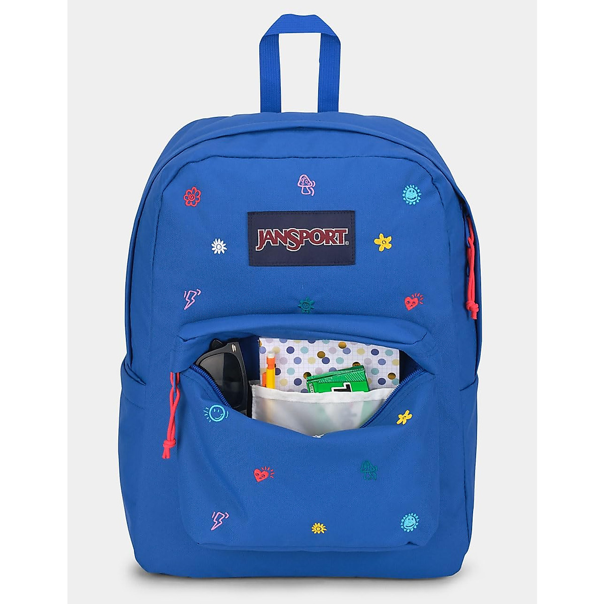 JanSport Superbreak Plus FX Backpack - Work, Travel, or Laptop Bookbag with Water Bottle Pocket, Kidcore Charms