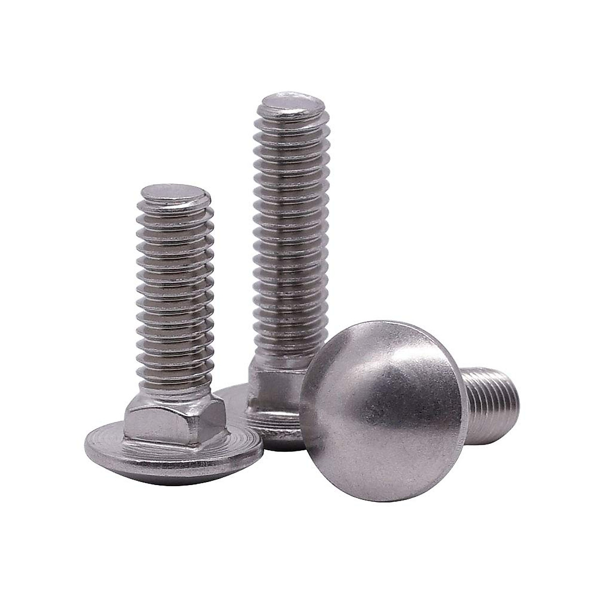 1/4-20 x 1-1/4" Carriage Bolts, 304 (18/8) Stainless Steel Carriage Screws, Round Domed Head Square Neck, Grade A2-70, Full Thread, Coarse Thread UNC, 25 PCS