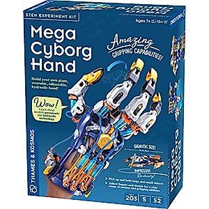 Thames & Kosmos Mega Cyborg Hand STEM Experiment Kit | Build Your Own GIANT Hydraulic Hand | Amazing Gripping Capabilities | Adjustable for Different Hand Sizes | Learn Hydraulic & Pneumatic Systems