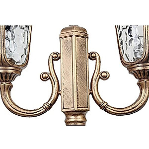 MODEBHD 215cm 2-Heads European Antique Retro Glass Column Lamp Victoria Lantern Aluminum Outdoor Waterproof Column Light Lawn Street Post Light E27 Decoration Villa Garden Fence High Pole Lamp
