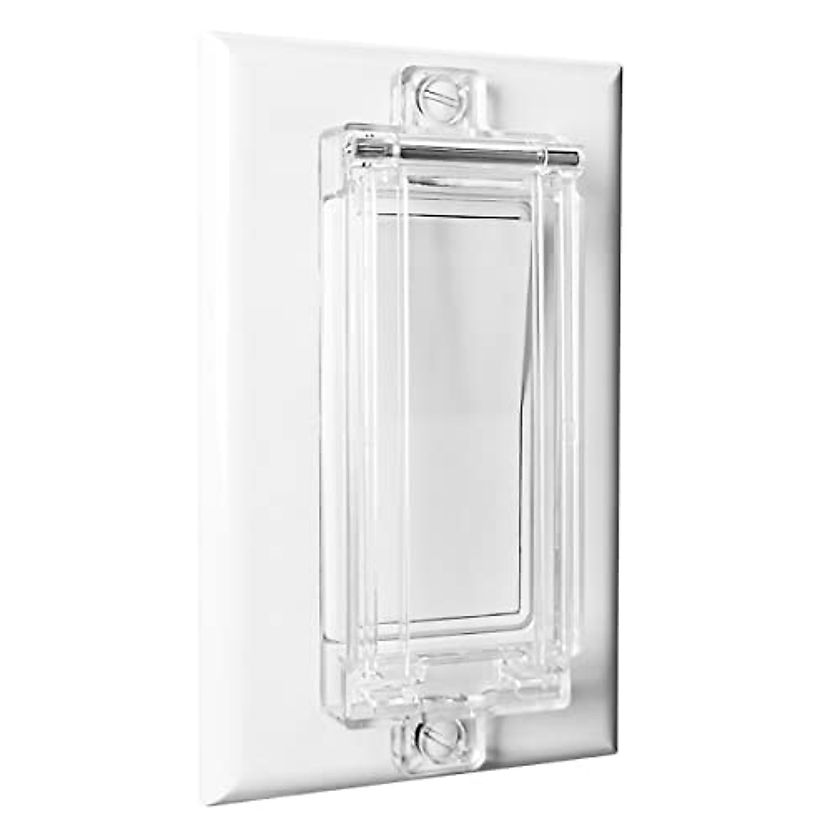 Light Switch Guard, ILIVABLE Child Proof Rocker Switch Plate Cover Prevents Kids or Accidental Turned On/Off Switch While Allowing Access (Clear, 2 Pack)