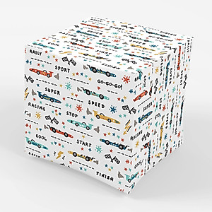 Stesha Party Racing Gift Wrap Race Car Wrapping Paper - Folded Flat 30 x 20 Inch - 3 Sheets