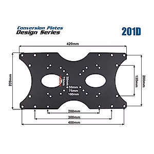 Mount Plus 201D Vesa 400 x 200 Adapter Plate for Wall Mounts