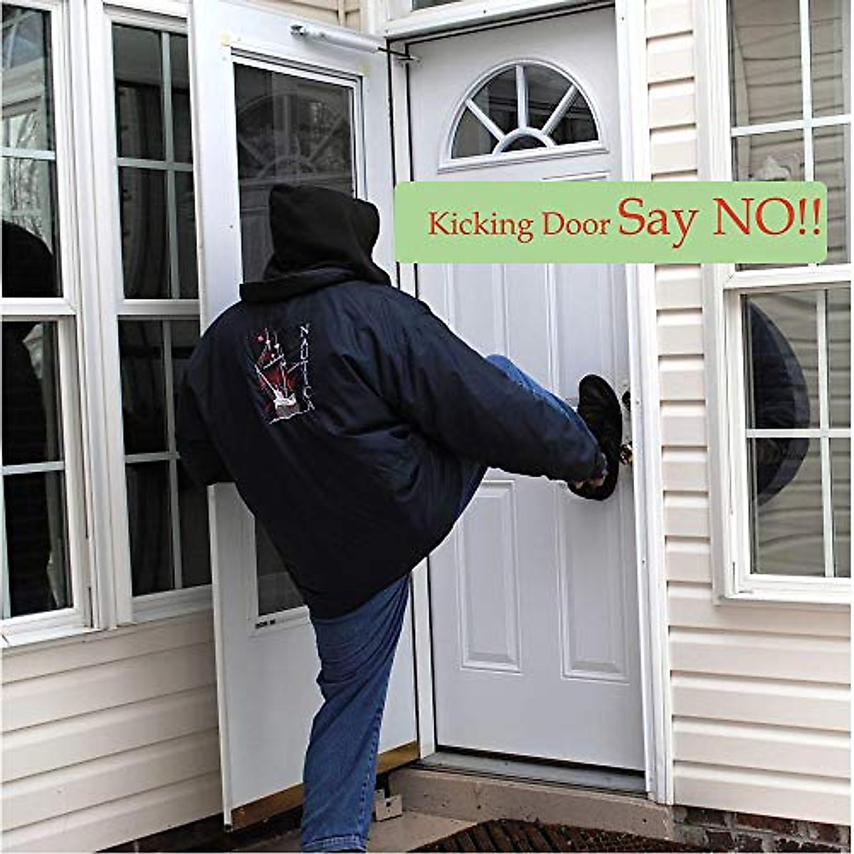 Home Security Door Lock, 2 Pack Child Proof Door Reinforcement Lock with Screws for Inward Swinging Door, Double Safety Security Protection for Your Home