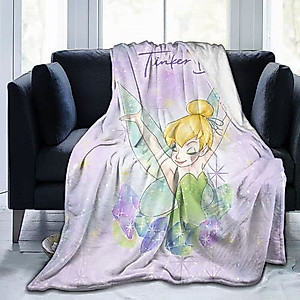 Cute Tin.ker Bell Throw Blankets Fleece Blanket Super Soft Plush Throw Blanket 60"X50" Cozy Fuzzy Bed Blankets Microfiber Flannel Blankets for Couch, Bed, Sofa