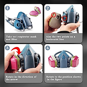 1 Pair Respirator Cartridge, 60926 Respirator Filter, Against Organic Vapors, Acid Gases, Ammonia Methylamine, Formaldehyde and Particulates, Compatible with 6000 7000 FF-400 Series Respirator