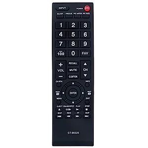 New CT-90325 Remote Compatible with Toshiba TV 40E200UM 40E210U 40E220U 40FT1 40FT1U 40FT2U 40FT2U1 40SL412 40SL412U 46G310U 46SL412U 55G310U 55G310U1 55HT1 55HT1U 22AV600U 19AV600U 32E200U