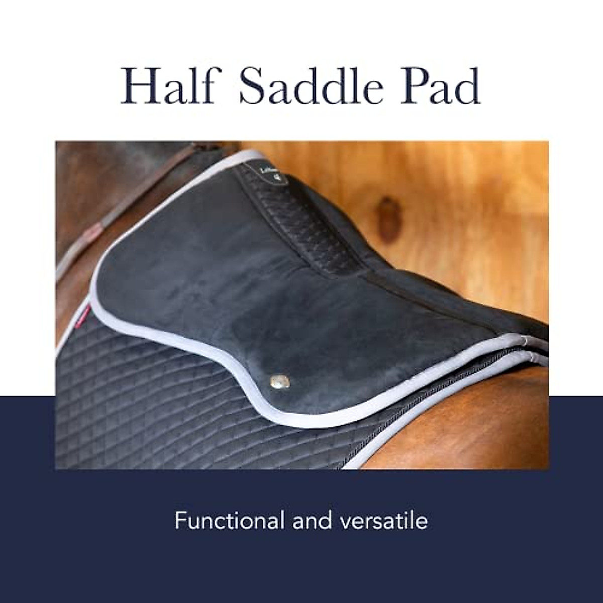 LeMieux Wither Free Half Saddle Pad - English Saddle Pads for Horses - Equestrian Riding Equipment and Accessories (Navy - Large)