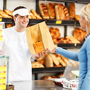 Bread Bags for Homemade Bread 25PCS Paper Bread Bags for Sourdough Large Bakery Bags with Window for Baked Food Packaging Storage Gift Giving Includes 25PCS Label Seal Stickers 13.7x8.3x3.5in