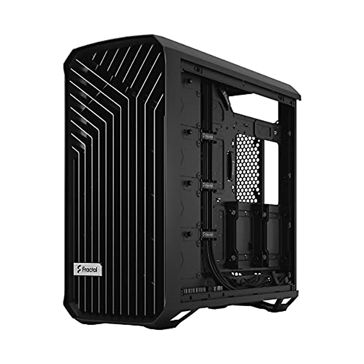 Fractal Design Torrent Black - Solid Side Panel - Open Grille for Maximum air Intake - Two 180mm PWM and Three 140mm Fans Included - Type C - ATX Airflow Mid Tower PC Gaming Case