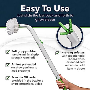 Multipurpose Toilet Aid – 25.5” Bathroom Aids for Wiping for People w/Range of Motion Limitations – Portable Toilet Aids for Wiping Bottom, Holding Tissue, Razor & Other Personal Hygiene Products