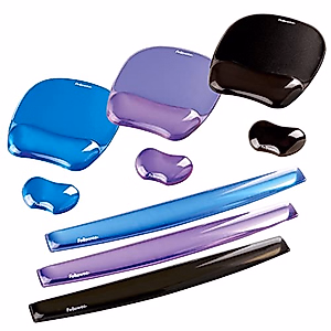 Fellowes Purple Gel Crystal Flex Rest Transparent Mini Wrist Rest
