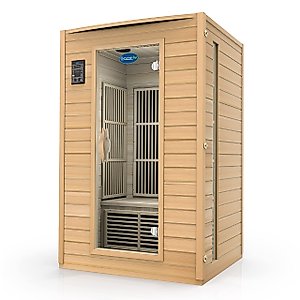 Durasage 2-Person Carbon Infrared Sauna - Canadian Hemlock Wooden Sauna - 1700 Watts - Bluetooth, FM Radio & USB Input