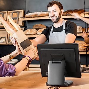 MUNBYN 17-inch POS-Touch-Screen-Monitor, POS-System-for-Small-Business, Multi-Touch Monitor, 400 nits True Flat Seamless Capacitive LED, VGA/HDMI Input for Office, POS, Restaurant, No Driver Required