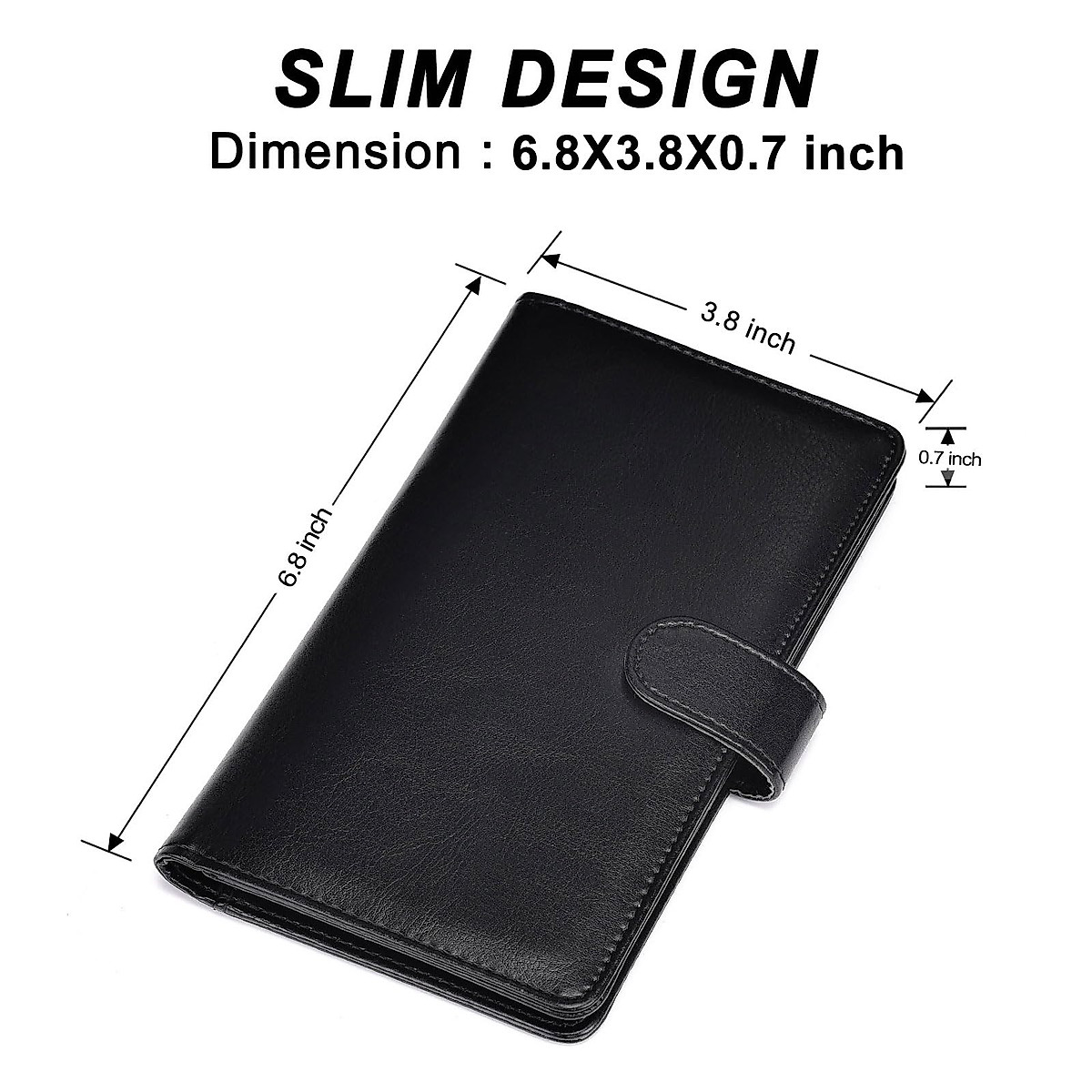 Black Checkbook Covers- Leather RFID Check Registers for Personal Checkbook，Women&Men Wallets with Checkbook Holder Case (Black)