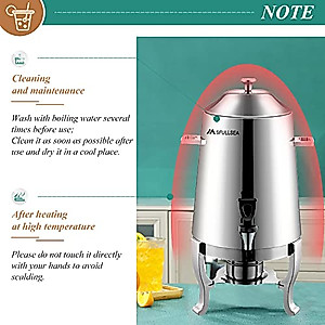Hot Beverage Dispenser Chafer 13L Stainless Steel coffee Chafer Urn Hot Coffee Chafer Urn Beverage Dispenser for Coffee Chocolate Juice Tea Hot & Cold Drinks About 50cup (13L)
