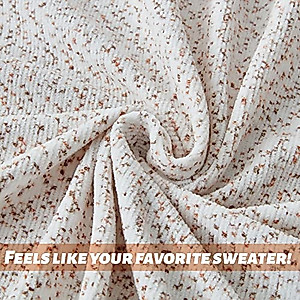 Ailemei Chenille Throw Blanket for Couch, Super Soft Velvet Sweater Blanket, Knit Lightweight Breathable Blankets Throw XL for All Seasons, 50"x70",White