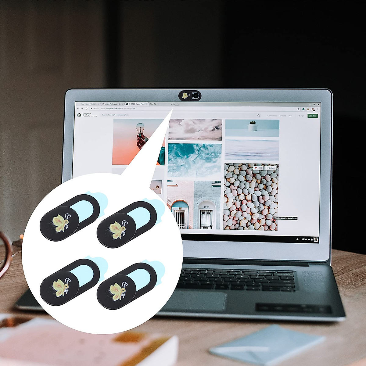 SOLUSTRE 4Pcs Camera Privacy Cover Professional Webcam Cover Camera Safety Covers Laptop Webcam Cover Protects Your Privacy Online Webcam Cover Slide Web Camera Covers Beer abs Cell Phone