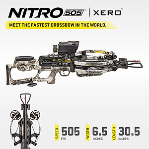 TenPoint Nitro 505 Xero Crossbow, Veil Alpine - 505 FPS - Equipped with Garmin Xero X1i Rangefinding Scope, Scope Struts + ACUslide Cocking & De-Cocking System - Reverse-Draw Design