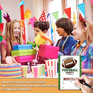 Chuxvon Birthday Party Invitations, Football Birthday Invitations, Double-Sided Fill In Birthday Invites, Birthday Party Favors Decorations Supplies, 20 Cards With 20 Envelopes(Invite-A15)