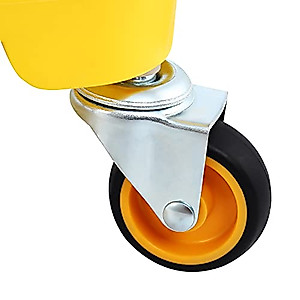 SAMGER S Commercial Mop Bucket with Down Press Wringer on Wheels 21 Quart 5 Gallon Portable Plastic Combo Mop Wringer Bucket with Metal Handle for Home and Commercial Floor Cleaning, Yellow