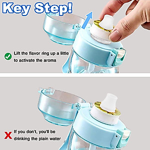 ECENUR Sports Air Water Bottle Tritan 650ml Starter up Set Drinking Bottles with 7 Flavour Pods Scented for Flavouring 0 Sugar, 0 Calorie (Pink)