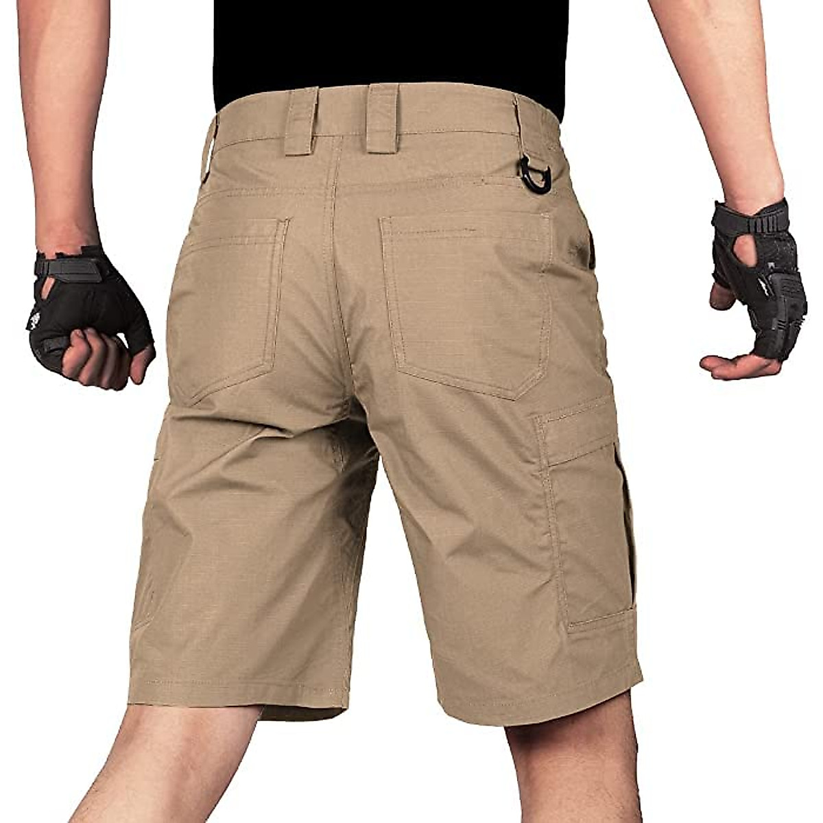 FREE SOLDIER Men's Water Resistant Tactical Hiking Shorts Relaxed Fit Work Cargo Shorts(Classic Brown 30W x 11L)