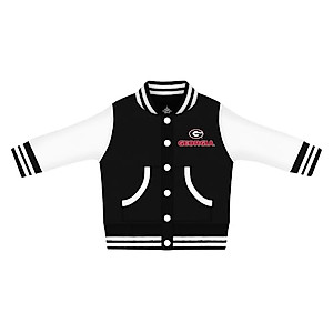 Creative Knitwear College Baby NCAA Officially Licensed Letterman Varsity Jacket - Georgia Circle G Logo - Black - 18 Months