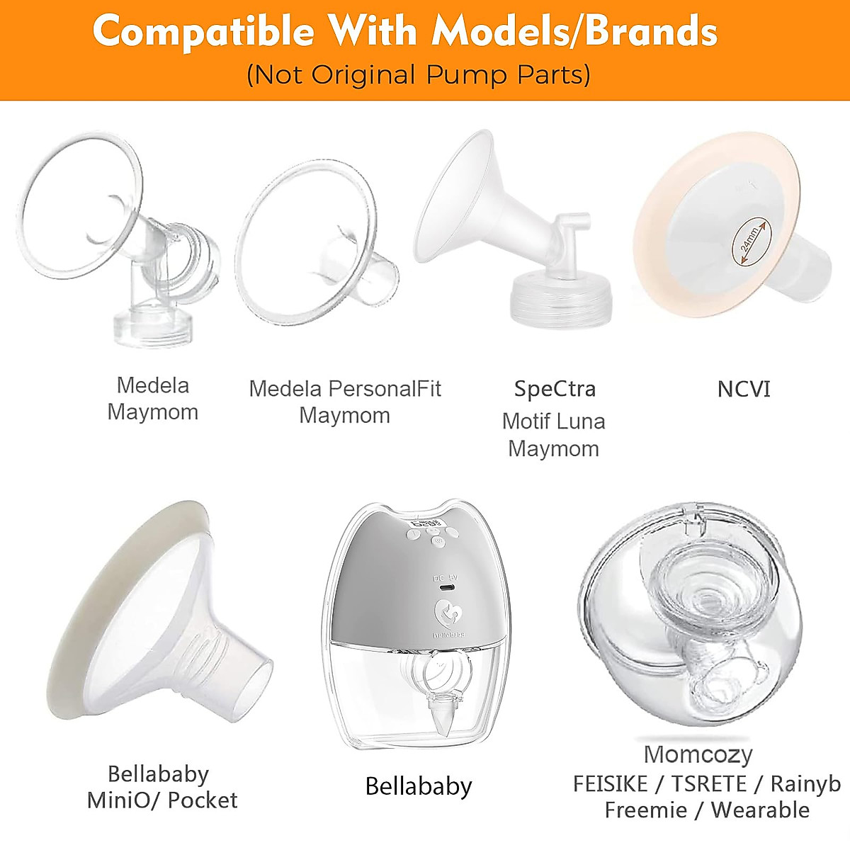 LOZAEVE 21mm Silicone Flange Insert, Reduce 24mm Flange Tunnel Down to 21mm, Medela, for Spectra, Momcozy S9 S10 S12 Pro, Paruu P10 R12 P3, kmaier, TSRETE, MomMed, NaNaLazy, NIRGU, Onlyeah, MomWills