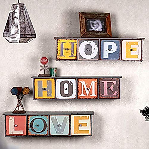 PIBM Stylish Simplicity Shelf Wall Mounted Floating Rack Shelves Iron Art Drawer Letter Combination Cafe,4 Styles, a , 67.5X17.5X17CM