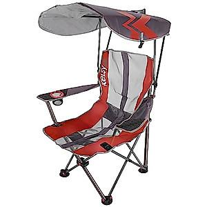 Kelsyus Original Foldable Canopy Chair for Camping, Tailgates, and Outdoor Events, Grey/Red