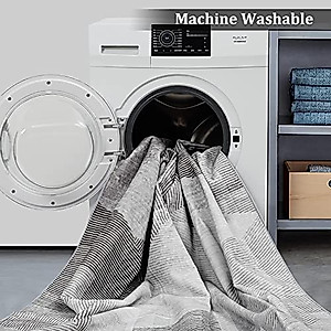 RUGSREAL Washable Rug for Living Room Modern Geometric Indoor Area Rug Stain Resistant Non-Slip Low-Pile Contemporary Area Rug for Bedroom Home Office, 8' x 10' Grey