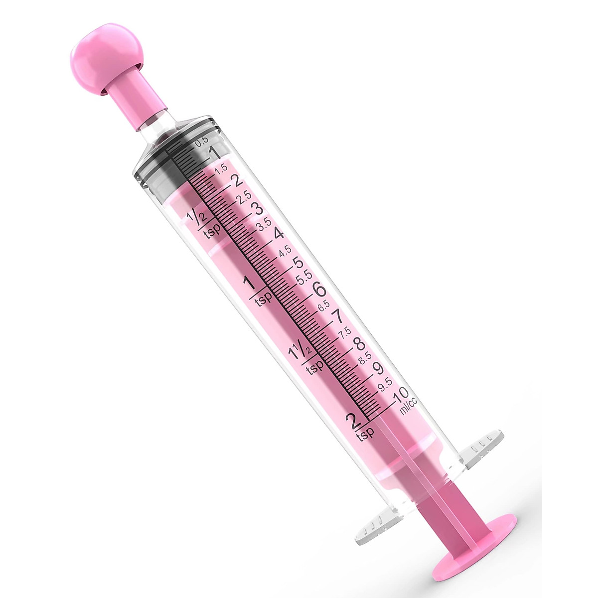 10 Pack 10ml Measurement Syringe with Cap, for Scientific Labs, Liquid Dispensing, Pet and Party Supplies(Pink, Catheter Tip)