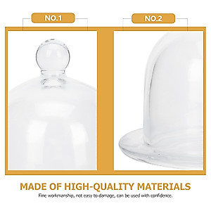 DOITOOL Mini Glass Butter Dish Dome Tray Plate, Multi- Preserving Serving Glass Lemon Keeper, Clear Glass Bell Jar Dome with Plate for Cream Cheese Cake, Salad Foods Wedding Party Home