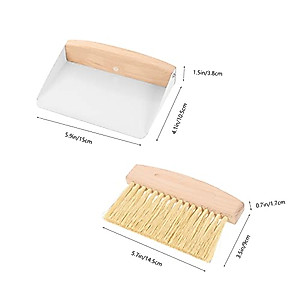 WHAMVOX 1 Set Small Broom Dustpan Espresso Grinder Brush Household Brooms Tabletop Dust Pan Mini Desktop Broom Mini Cleaning Broom Detailing Cleaning Tool Outdoor Broom Car Air Iron White