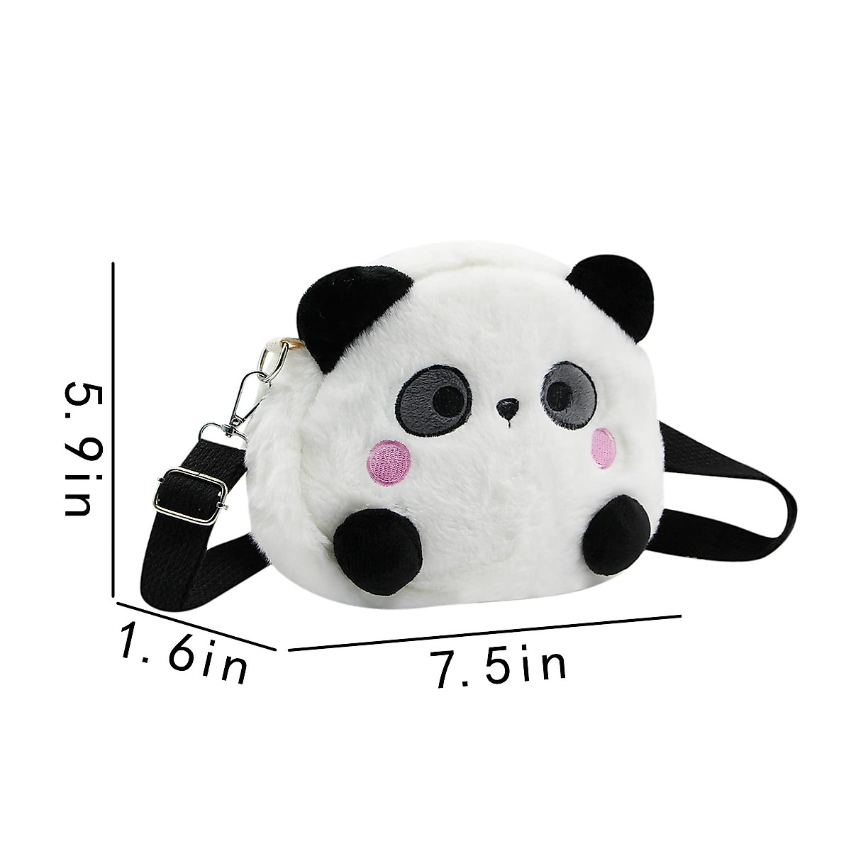 Amamcy Cute Panda Plush Crossbody Purse Small Fluffy Satchel Shoulder Bag Messenger Bag Handbag Purse for Women