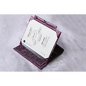 Black Purple tooled embossing leather remarkable 2 case with pen holder, reMarkable 2 folio organizer cover, N05-LRMBPU