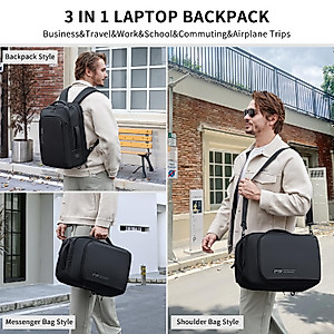 FENRUIEN Expandable Travel Backpack 15.6 Inch with USB Laptop Backpack Anti Theft Waterproof Business Smart Backpack, Multipurpose Large Capacity Daypack College School Bookbag for Men, Black