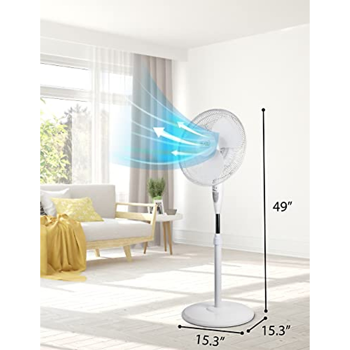 BLACK+DECKER 16" Stand Fan with Remote, White