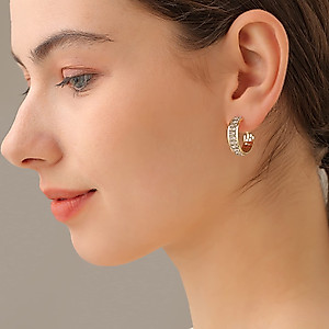 BIRDAYPRE 14K Gold Plated Shining Hoop Earrings for Women Luxury Cubic Zirconia Rhinestone Round Full Crystal Huggie Earrings Bright Hypoallergenic Delicate Dainty Birthday Party Gift Jewelry