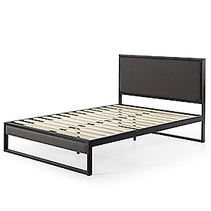 ZINUS Christina Upholstered Platform Bed Frame with Headboard, No Box Spring Needed, Wood Slat Support, Easy Assembly, Queen