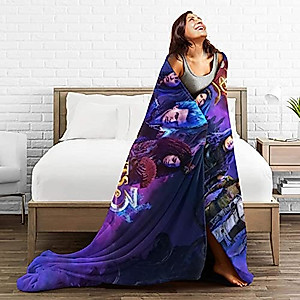 ASAYNOSMCA Descen-dants Blanket Fleece Blanket Throw Lightweight Super Soft Microfiber Plush Throw Blanket Cozy Nap Luxury Couch Bed Warm Blanket, Black, 50''x40''