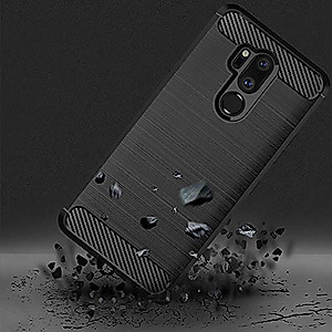 KEEPCA for LG G7 ThinQ Case,LG G7 Phone case,Slim Thin Soft Flexible TPU Rubber Gel Silicone Anti-Scratch Shockproof Carbon Fiber Protective Cases Cover for LG G7 ThinQ,Brushed Black