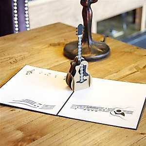 yaartz 3D Guitar Pop up Card, for Son Husband Father Teacher Kids Friend, Birthday Anniversary Retirment Thank You Best Wishes All occasion