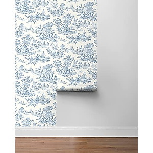 NextWall Chateau Toile Peel and Stick Wallpaper (Blue Bell)