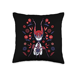 Floral Oraying Mantis gift inspiration store motif Floral Oraying Mantis Throw Pillow, 16x16, Multicolor