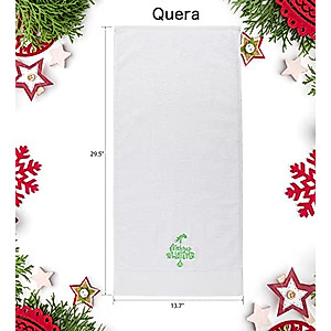 Quera 2 Pack Merry Whatever Christmas Hand Towels 100% Cotton Funny Embroidered Premium Luxury Decor Bathroom Decorative Dish Towels Set for Drying Cleaning Holiday Towels Gift Set 13.7'' x 29.5''