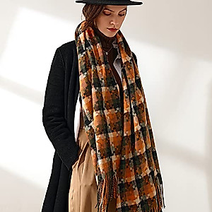 Qyx Winter Cashmere Solid Color Scarf-Fashion Women's Large Warm Shawls and Wraps-Adult Long Classic Scarf Gift for Lover